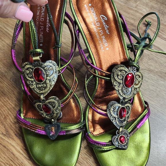 Donald J. Pliner | Shoes | Donald J Pliner Green And Purple Sandals ...